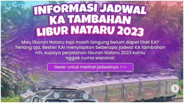 Jadwal Kereta Api Tambahan Libur Nataru 2023 - Tribunambon.com
