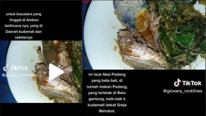 Viral di Tiktok, Beli Lauk Ikan di Warung Nasi Padang Ambon Temukan Banyak Belatung ...