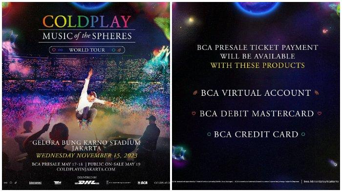 BCA Presale Tiket Konser Coldplay 15 November 2023, Dijual Mulai 17-18 ...