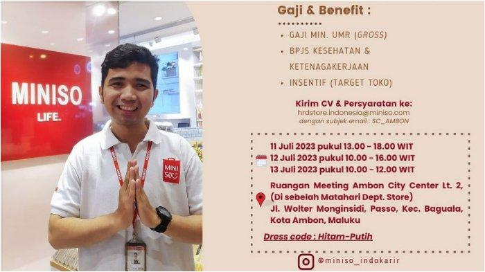 Lowongan Kerja Miniso Ambon, Walk In Interview 3 Hari di Ambon City ...
