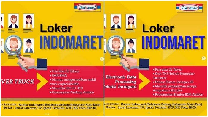 Lowongan Kerja di Indomaret Ambon, Pendidikan Minimal SMA/SMK, Ini ...