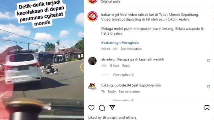 Viral Mobil Tabrak Pengendara Motor, Padahal Sama-sama Menyalip dari Arah Sama - Tribunambon.com