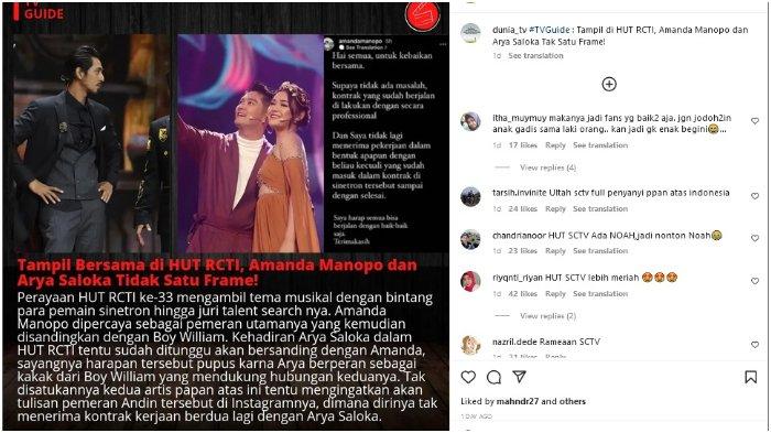 Amanda Manopo Tampil Bareng Boy William saat Mengisi Acara HUT RCTI, Ogah Bareng Arya Saloka ...