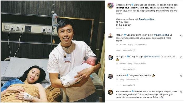 Baru Seminggu Nikah, Vincent Raditya Kabarkan Istrinya Melahirkan, Anak ...