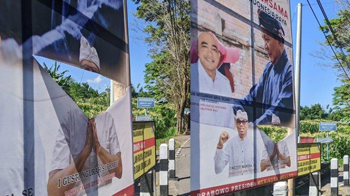 Baliho Kader Gerindra di Klungkung Diduga Sengaja Dirusak - Tribun-bali.com
