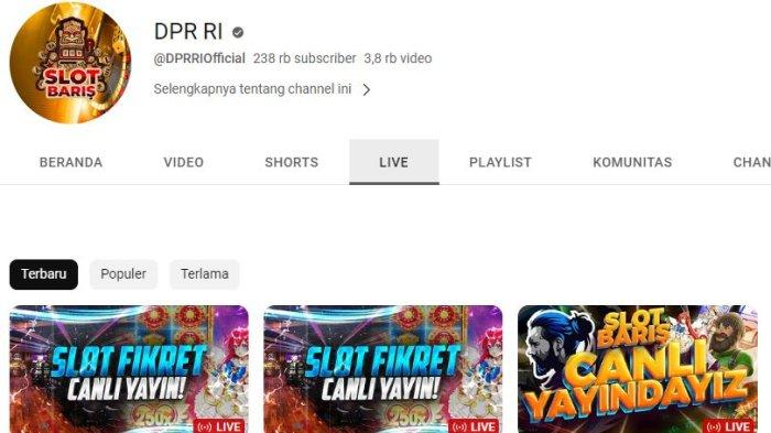 Diduga Kena Hack, Channel YouTube DPR RI Tampilkan Video Judi Online ...