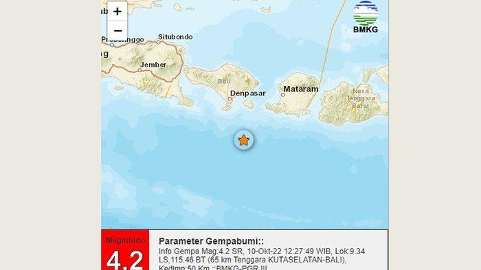 BREAKING NEWS: Selatan Pulau Bali Diguncang Gempa M 4.2 Dirasakan hingga ke Lombok Barat ...
