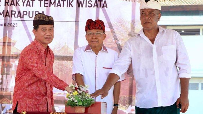 Gubernur Bali Wayan Koster Ground Breaking Pasar Rakyat Tematik Wisata Semapura - Tribun-bali.com