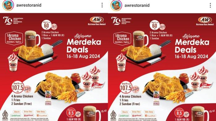 HUT RI, Promo AW Restoran Besok 18 Agustus 2024, Dapatkan Paket Merdeka Deals Mulai Rp 8.500 ...