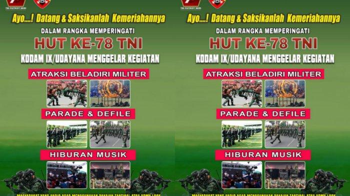 HUT ke-78 TNI Kodam IX/Udayana Gelar Atraksi Beladiri Militer Hingga Defile di Renon Bali ...