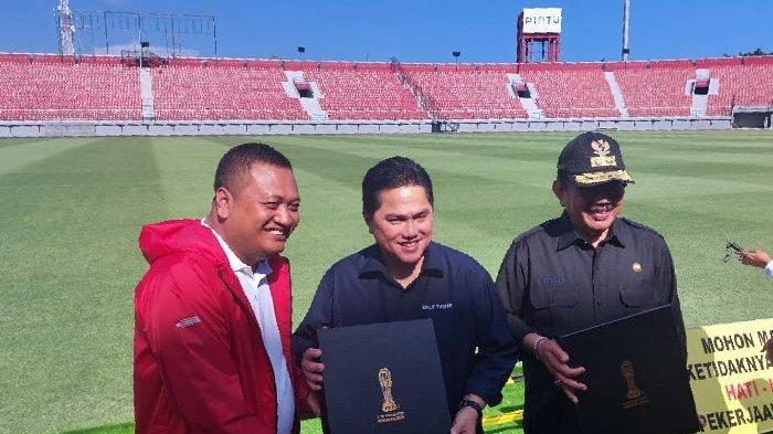 Erick Thohir Cek Kesiapan Stadion Kapten I Wayan Dipta Gianyar Bali