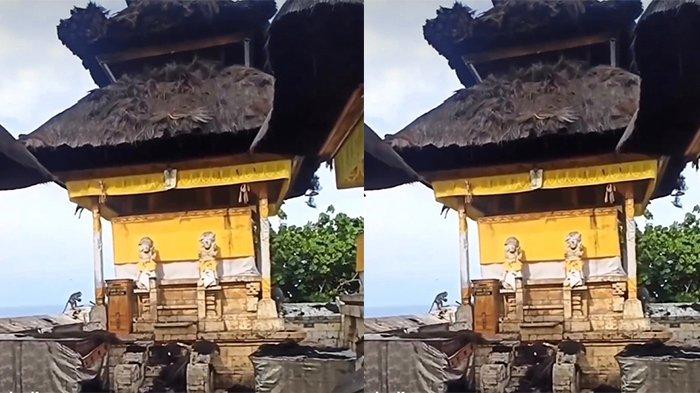 Diawali Dua Kali Sambaran Petir, Bangunan Meru Pura Uluwatu Badung Terbakar - Tribun-bali.com