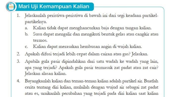 Kunci Jawaban IPA Kelas 7 Semester 1 Kurikulum Merdeka Halaman 53, Keadaan Partikel pada Zat ...