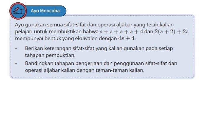 Kunci Jawaban Matematika Kelas 7 Kurikulum Merdeka Halaman 142, Ayo Mencoba: Operasi Aljabar ...