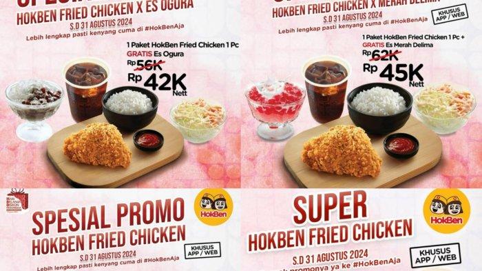 MERDEKA! Promo HokBen 17-31 Agustus 2024, Beli 1 Paket HokBen Fried Chicken FREE Ogura Rp 42 ...
