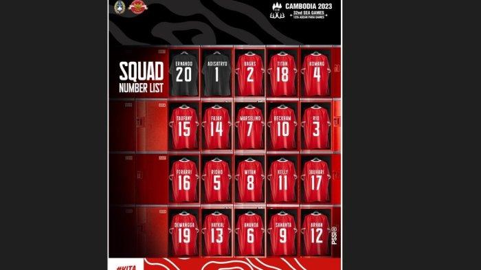 Inilah Nomor Punggung Resmi Timnas U22 SEA Games 2023, Marselino dan Beckham Pakai Nomor Keramat ...
