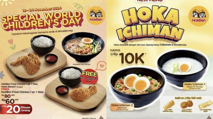 PAKET HEMAT HokBen Hari Ini 24 November 2024, Promo Free 1 HokBen Fried Chicken + Nasi - Tribun ...