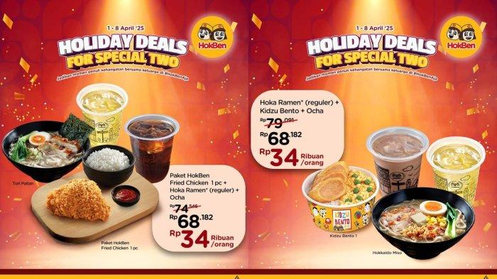 PROMO Lebaran HokBen 2-8 April 2025, Hoka Ramen Regular + Kidzu Bento ...