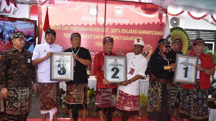 Pengundian Nomor Urut Paslon Pilkada Karangasem, Subali-Ismaya 1, Dana-Swadi 2 dan Gus Par-Pandu ...