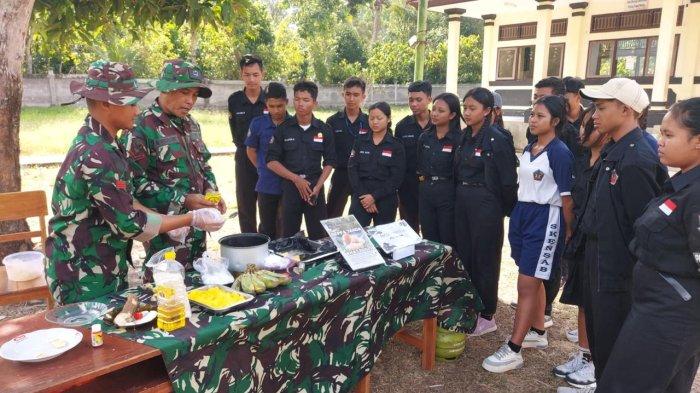Personel Yonif 741/Garuda Nusantara Sosialisasikan Pembuatan Kue Beppa ...