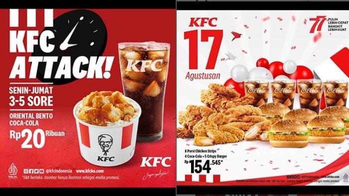 Promo Merdeka, Promo KFC 18 Agustus 2022, 8 Ayam+4 Coca-Cola+5 Burger ...