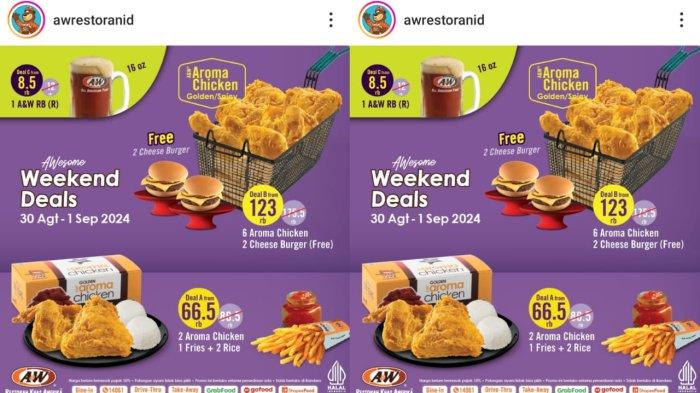 Promo Spesial AW Restoran Hari Ini 1 September 2024, 2 Aroma Chicken ...