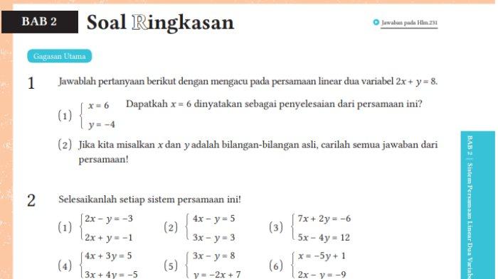 Kunci Jawaban Matematika Kelas 8 Halaman 53 Kurikulum Merdeka, Bab 2: Soal Ringkasan - Tribun ...