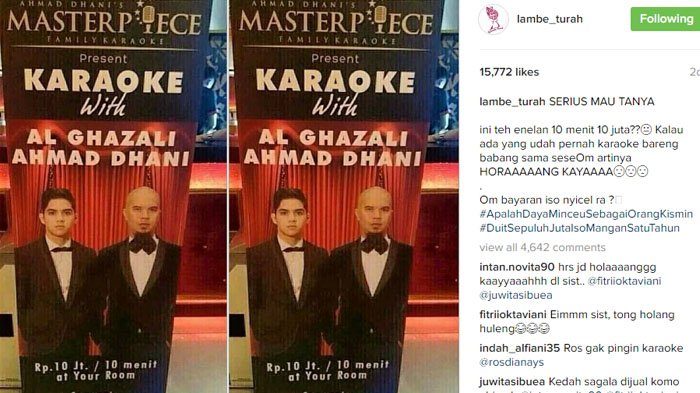 BANNER HEBOH: Karaoke Bersama Al Ghazali dan Ahmad Dhani Tarifnya Rp 10 ...
