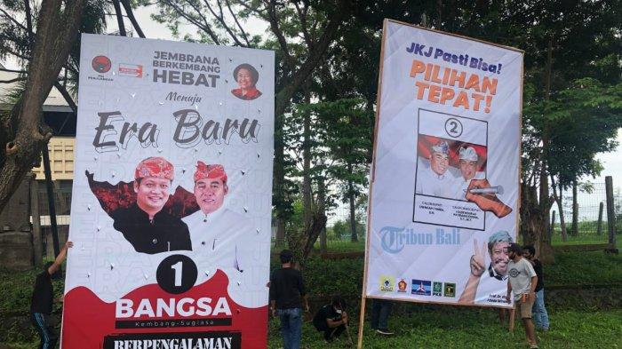 KPU Fasilitasi Pemasangan Baliho Paslon Pilkada Jembrana - Tribun-bali.com