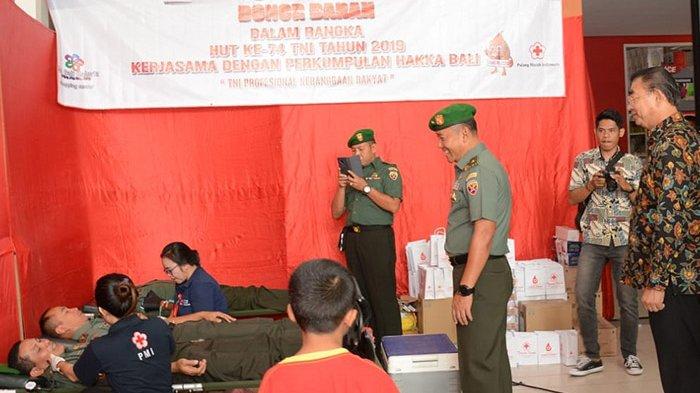 Peringati HUT TNI ke-74, Kodam IX/Udayana Gelar Donor Darah - Tribun-bali.com