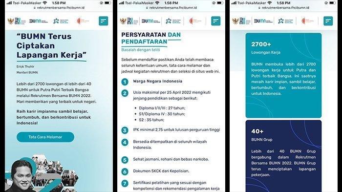 LOWONGAN KERJA BUMN, Begini Syarat hingga Alur Pendaftaran Rekrutmen ...
