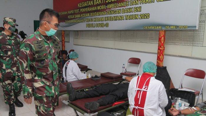 Bakti Sosial Peduli Covid-19 Dalam Rangka HUT ke-63 Kodam IX/Udayana - Tribun-bali.com
