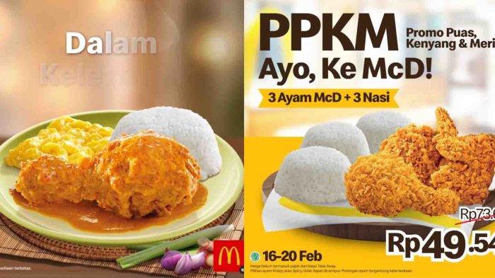 PROMO McD hari ini 19 Februari 2022, PROMO PPPKM 3 pcs Ayam McD & 3 Nasi Hanya Rp49.545 - Tribun ...