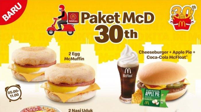 Promo McD Hari Ini 19 Maret 2021, Beragam Menu Serba Rp 30.000, 2 Egg McMuffin hingga Nasi Uduk ...
