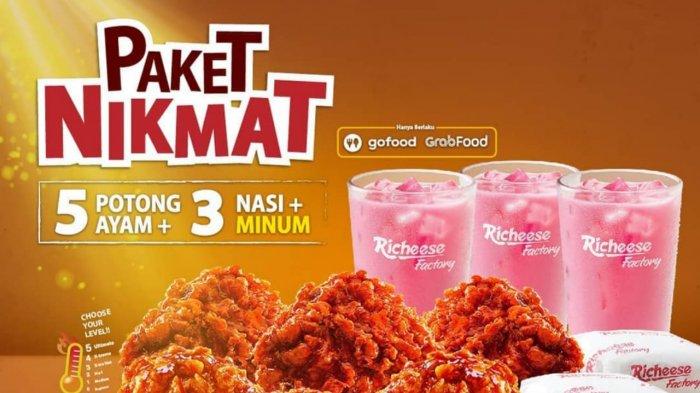 Promo Richeese Factory Hari Ini 4 April 2021, 5 Potong Ayam, 3 Nasi dan ...