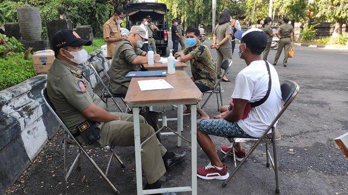 23 Orang Terjaring Sidak Masker di Depan Tiara Dewata Denpasar - Tribun-bali.com