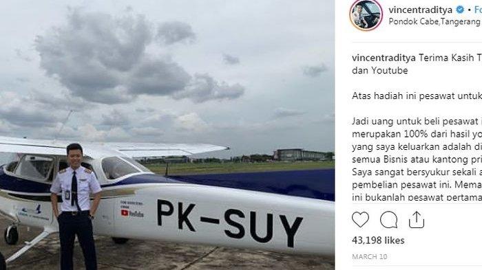 Jadi Pilot Sekaligus Vlogger, Captain Vincent Raditya Beli Pesawat ...
