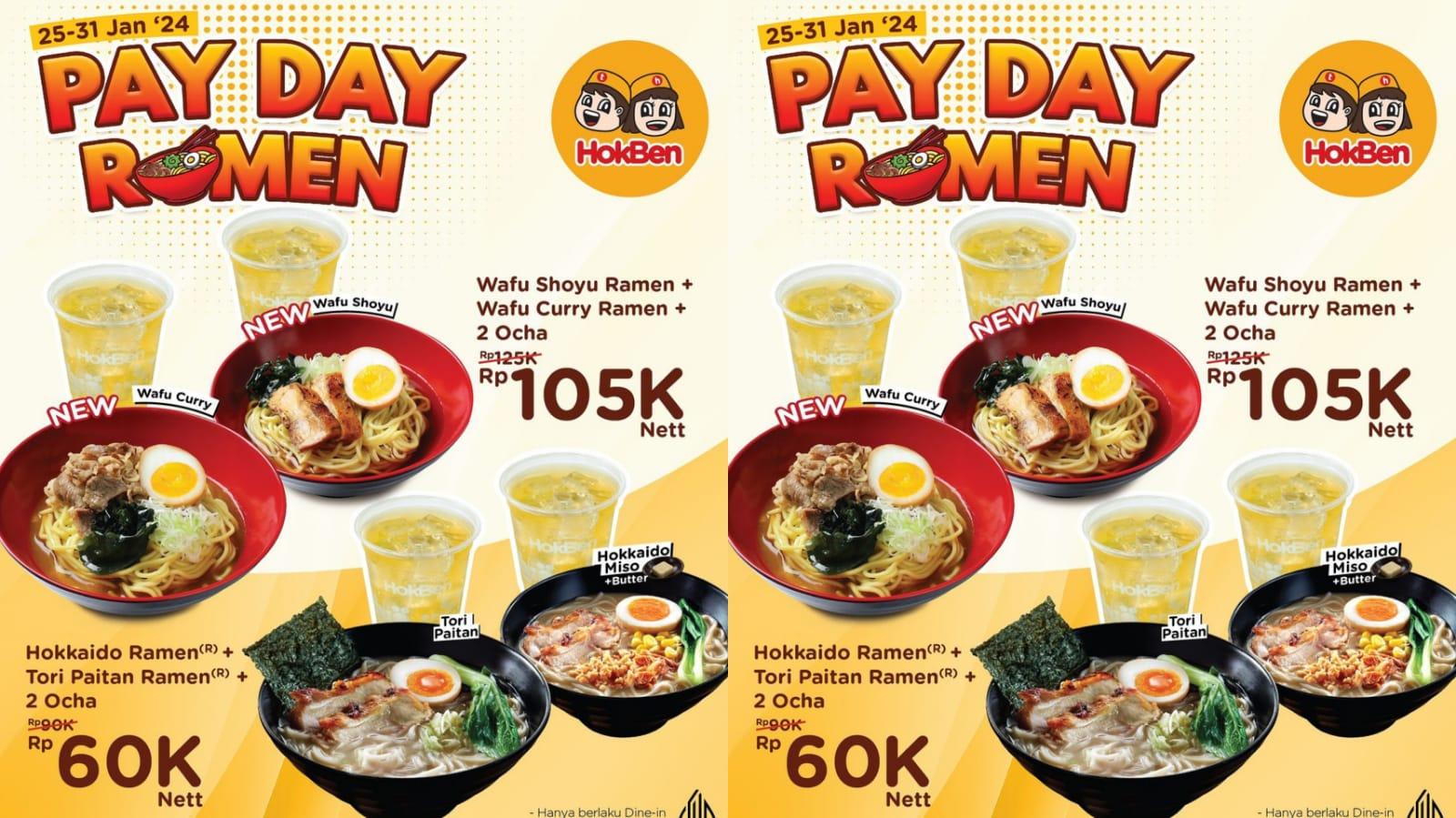 NEW! Promo HokBen 25-31 Januari 2024, Hokkaido Ramen + Tori Paitan + 2 ...