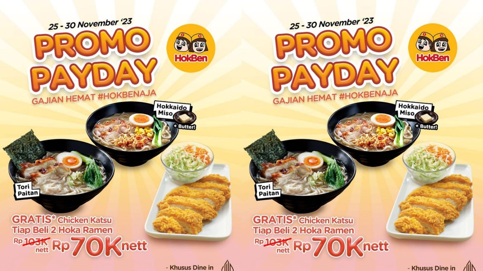 PAYDAY! Promo HokBen 26-30 November 2023, Beli 2 Hoka Ramen Gratis Chicken Katsu, Ini Syaratnya ...