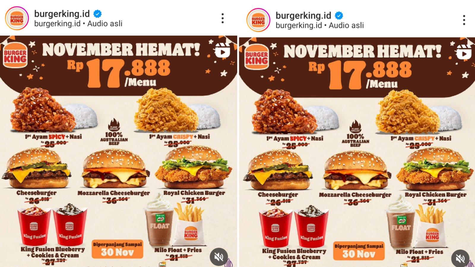 DISKON! Promo Burger King 27-30 November 2023, Nikmati Paket Hemat ...