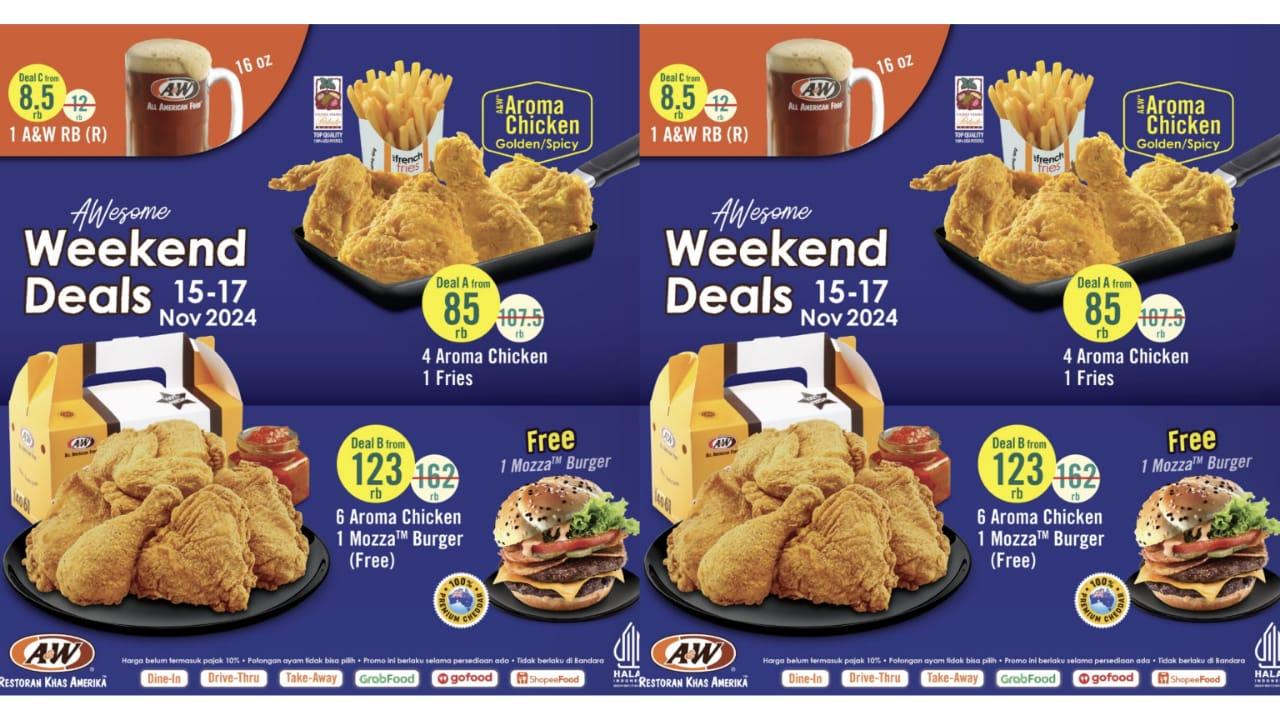 Promo Hemat AW Restoran Hari Ini 17 November 2024, 4 Aroma Chicken + 1 ...
