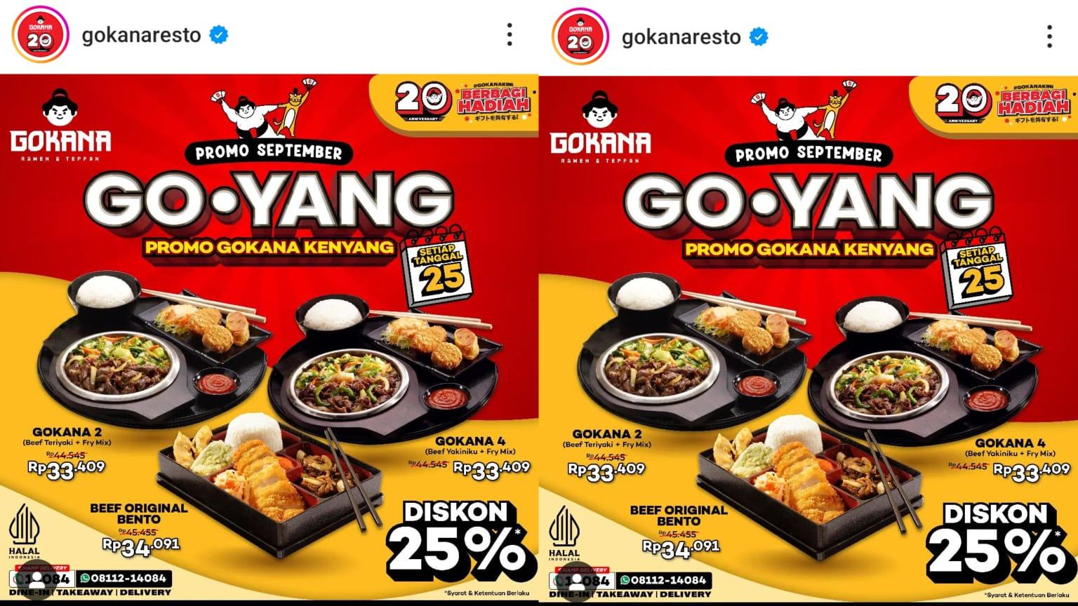 Promo Istimewa Gokana Besok 25 September 2024, Nikmati Beef Original ...