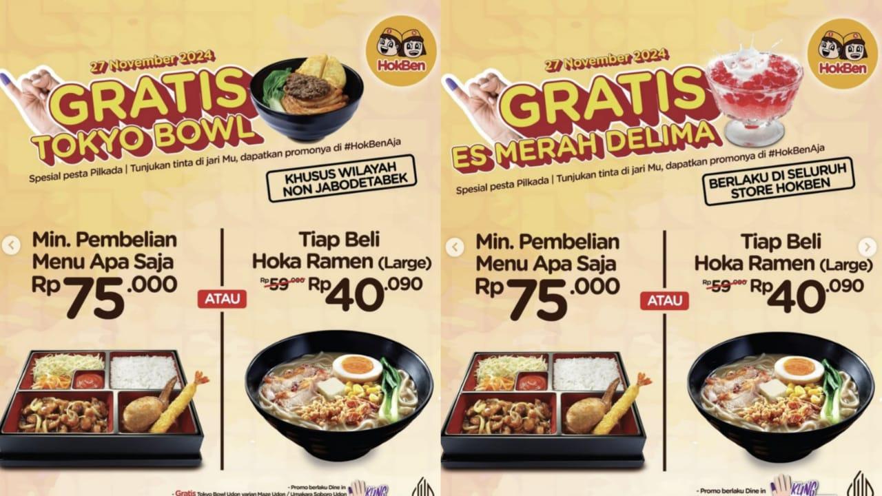 Promo Pilkada HokBen Hari Ini 27 November 2024, Dapatkan Es Merah ...