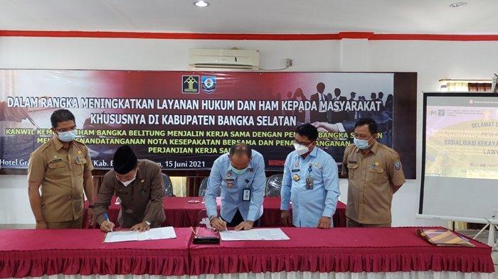 Kanwil Kemenkumham Babel dan Pemda Bangka Selatan Teken MoU Berikan ...