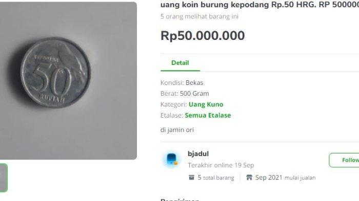 Heboh Uang Koin Rp50 Gambar Kepodang Dijual Rp50 Juta, YouTuber ...