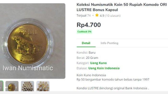 Uang Koin Rp50 Perak Dijual hingga Rp190 Ribu, Dibeli Rp2,5 Juta Hanya ...