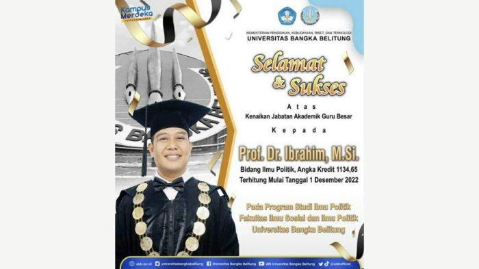 Rektor UBB Sandang Gelar Profesor, Ibrahim: yang Hebat Itu Orang Tua ...