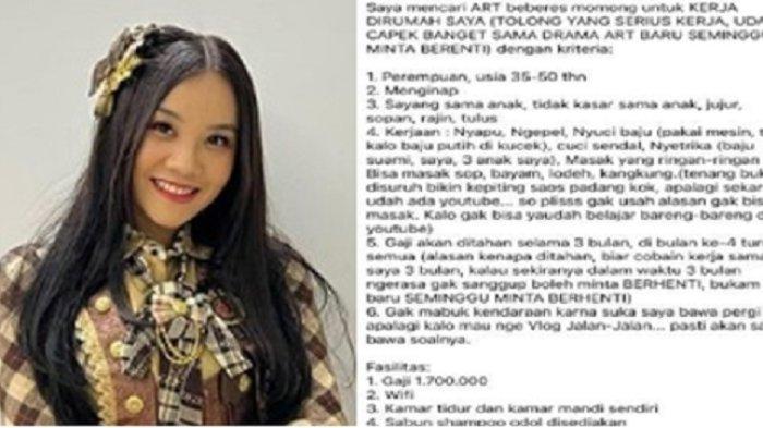 Profil Cleopatra Djapri Eks JKT48 yang Viral Buka Loker ART Gaji Rp1,7 ...