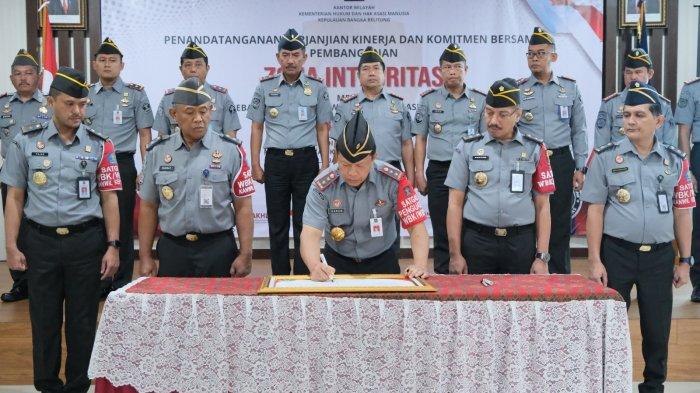 Bangun Zona Integritas, Pimti dan Kepala UPT Kemenkumham Babel Tandatangani Komitmen Bersama ...