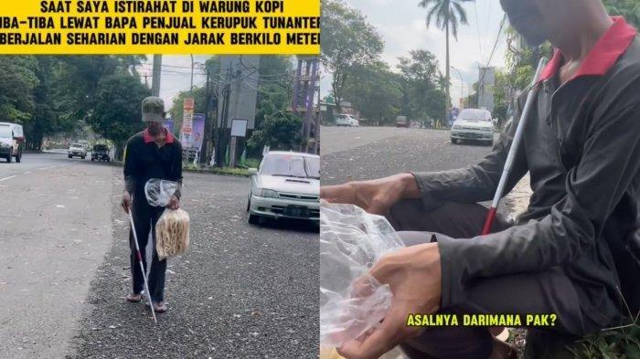 Sosok Penjual Kerupuk Tunanetra yang Bisa Sekolahkan Tiga Anaknya, per Bungkus Diupah Rp2.500 ...